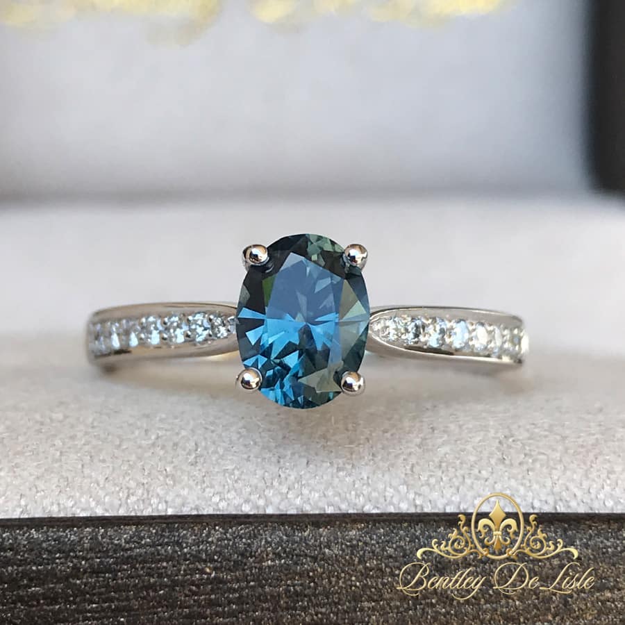 Blue Nigerian Sapphire Diamond Ring | Brisbane | Bentley De Lisle