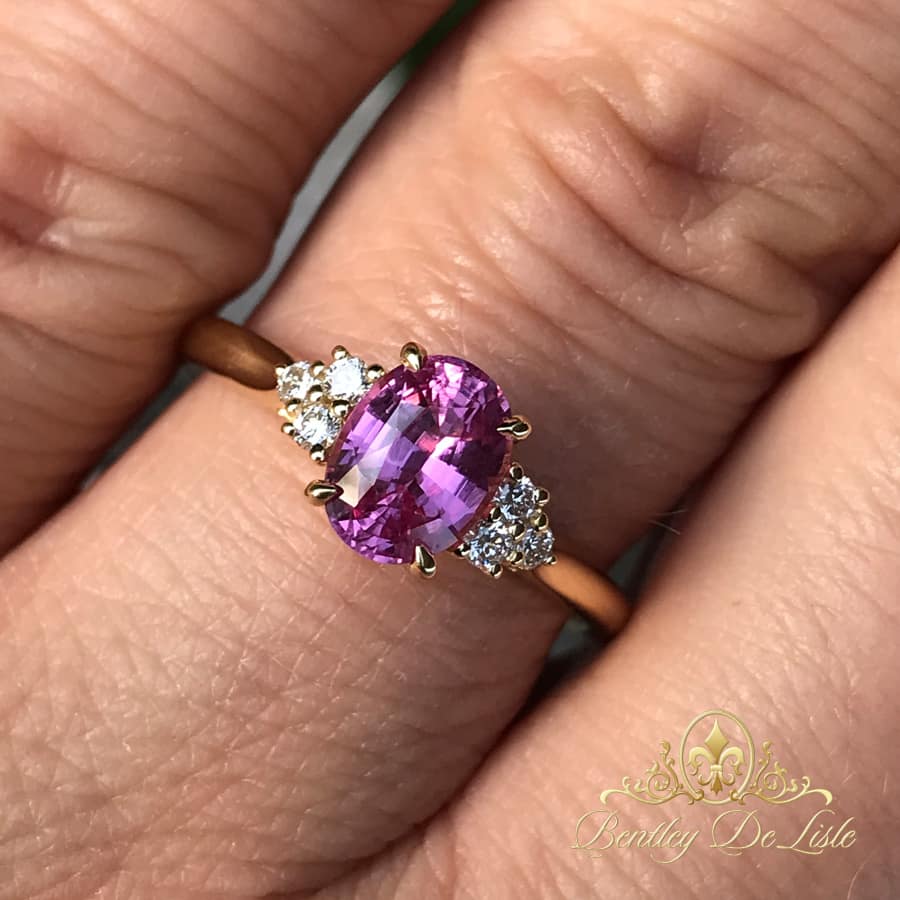Intense Pink Sapphire Diamond Ring - Bentley De Lisle